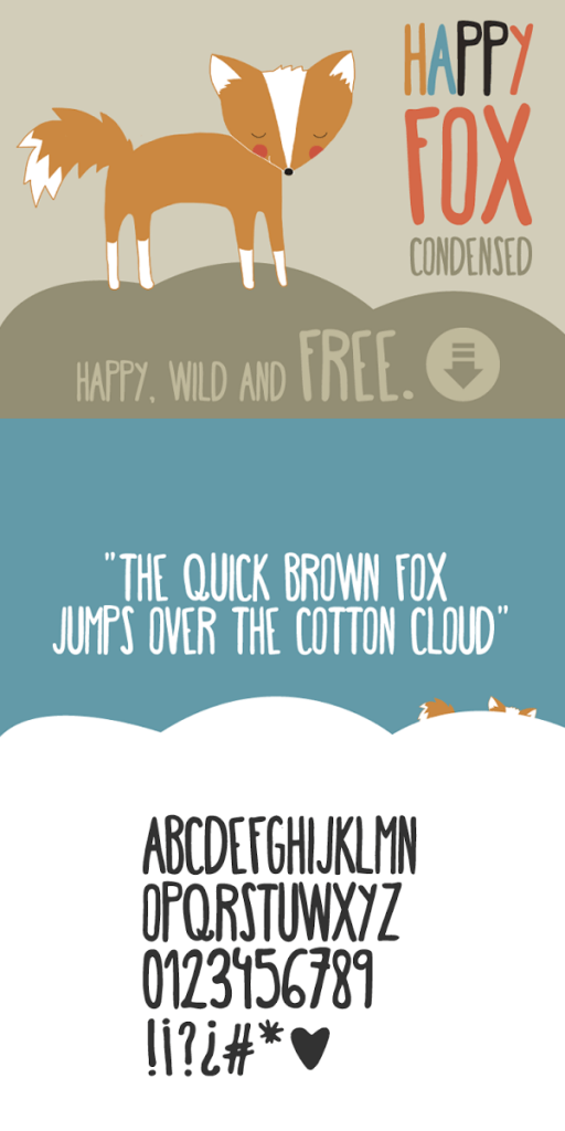 Happy Fox Condensed free cute font download - FondFont