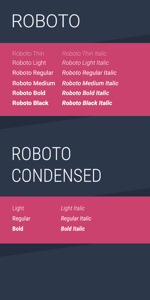 Roboto and Roboto Condensed (New) - FondFont